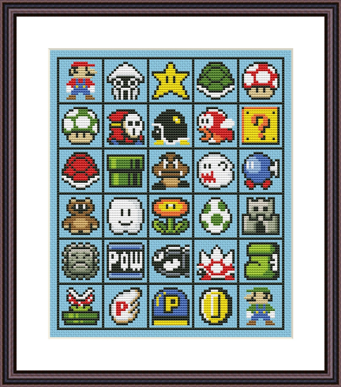 Super Mario Funny Modern Cross Stitch Pattern PDF Instant - Etsy