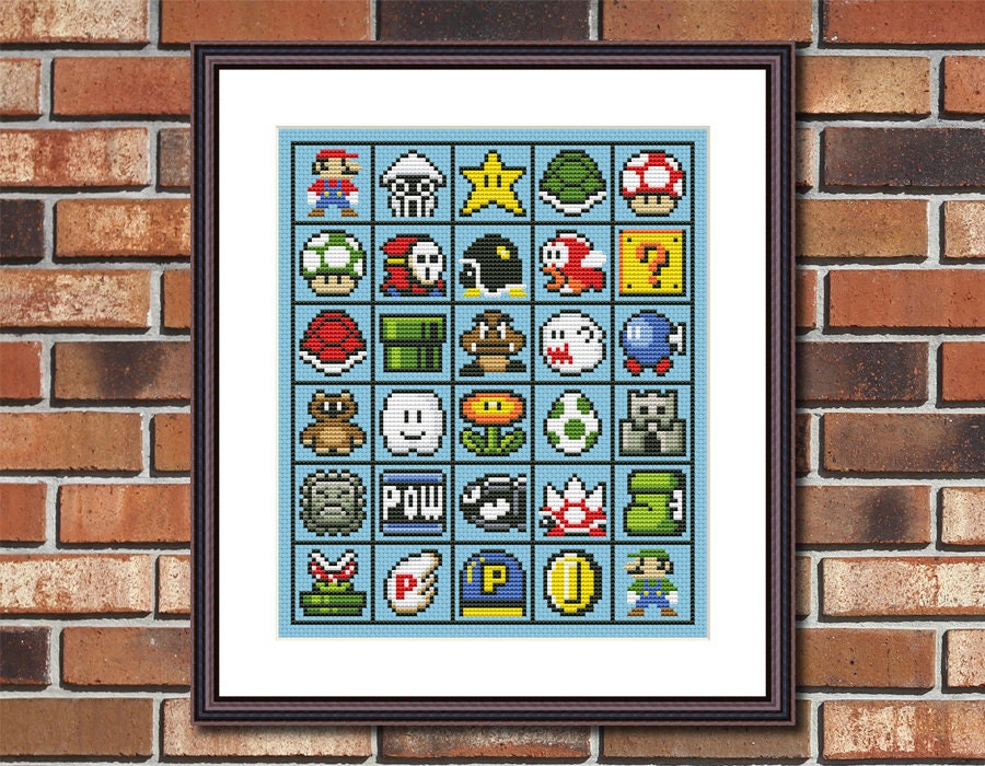 Super Mario Funny Modern Cross Stitch Pattern PDF Instant - Etsy