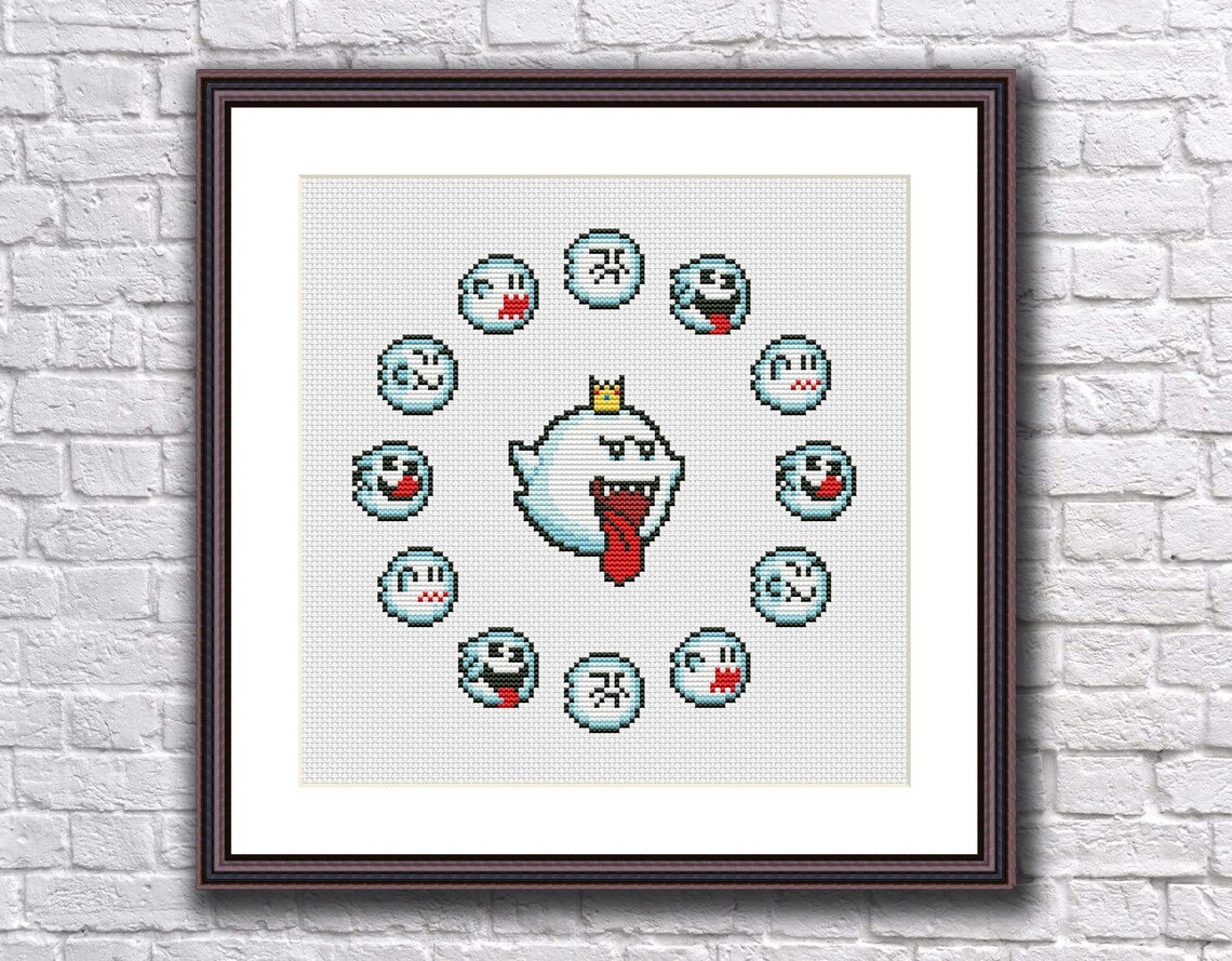King Boo Cross Stitch Pattern PDF Super Mario Cross Stitch Pattern ...