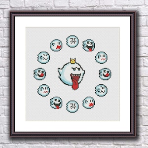 King Boo Cross Stitch Pattern PDF - Super Mario Cross Stitch Pattern ...