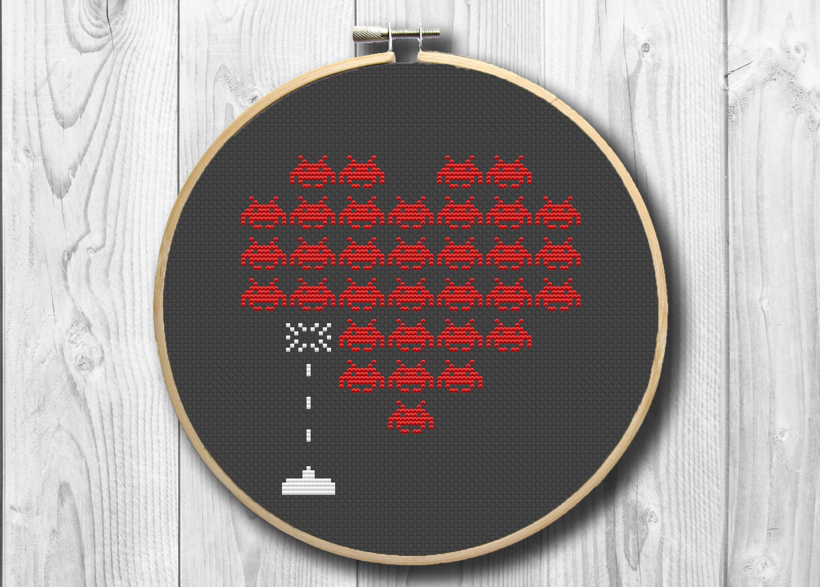 Space Invaders Heart- Video Game Cross Stitch Pattern PDF Instant ...