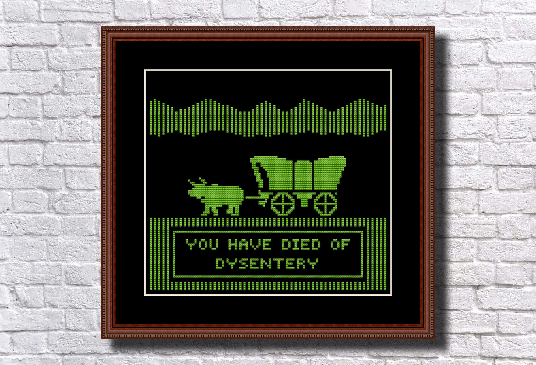 Oregon Trail Cross Stitch Pattern - Died of Dysentery Cross Stitch ...
