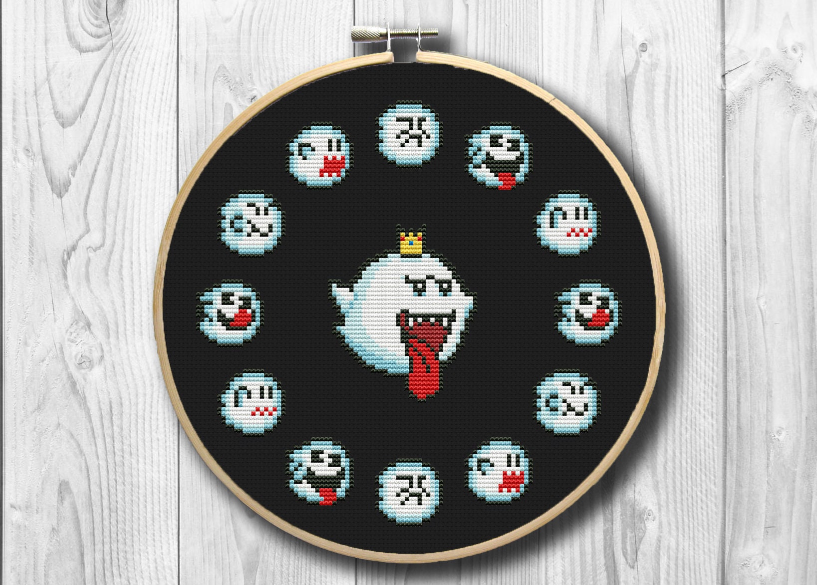 King Boo Cross Stitch Pattern PDF Super Mario Cross Stitch Pattern ...