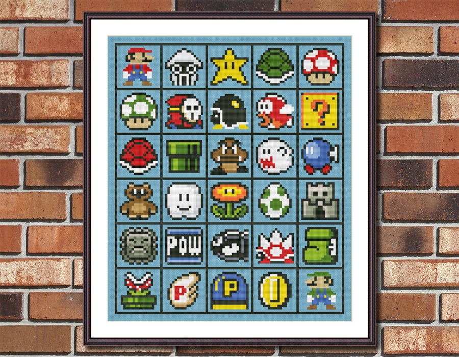Super Mario Funny Modern Cross Stitch Pattern PDF Instant - Etsy