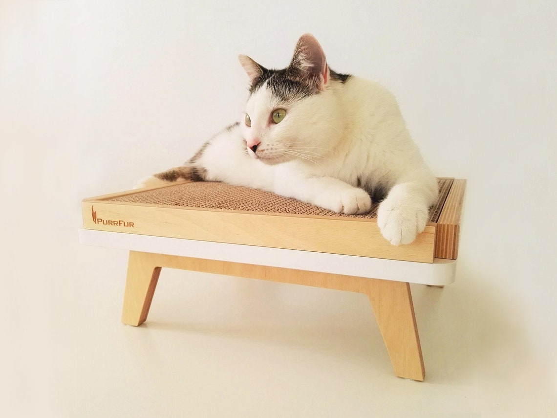 Beautiful and stylish scratching post in natural birch color | Etsy