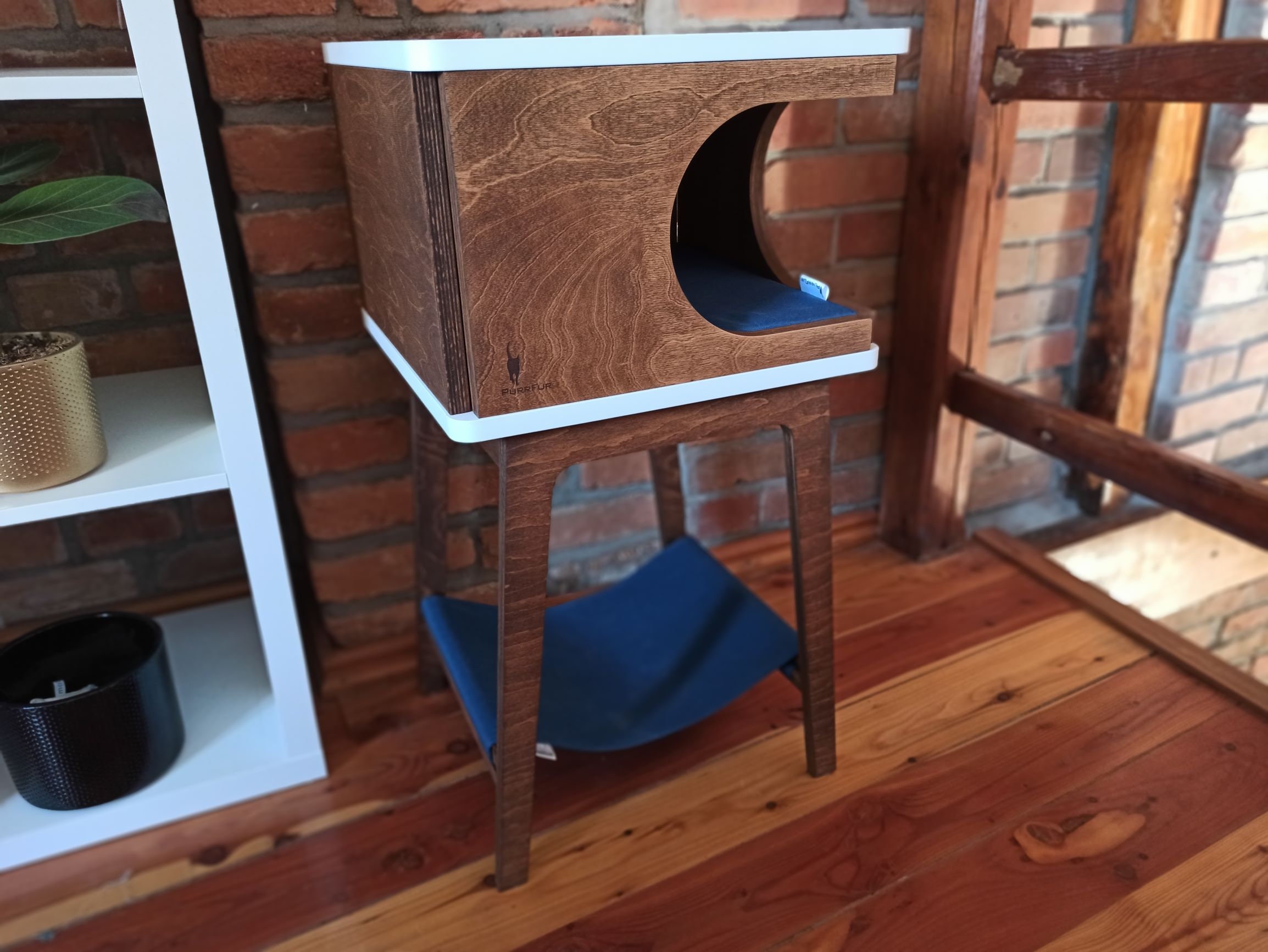 Retro Box With Hammock Beautiful Cat House for Two Cats From - Etsy