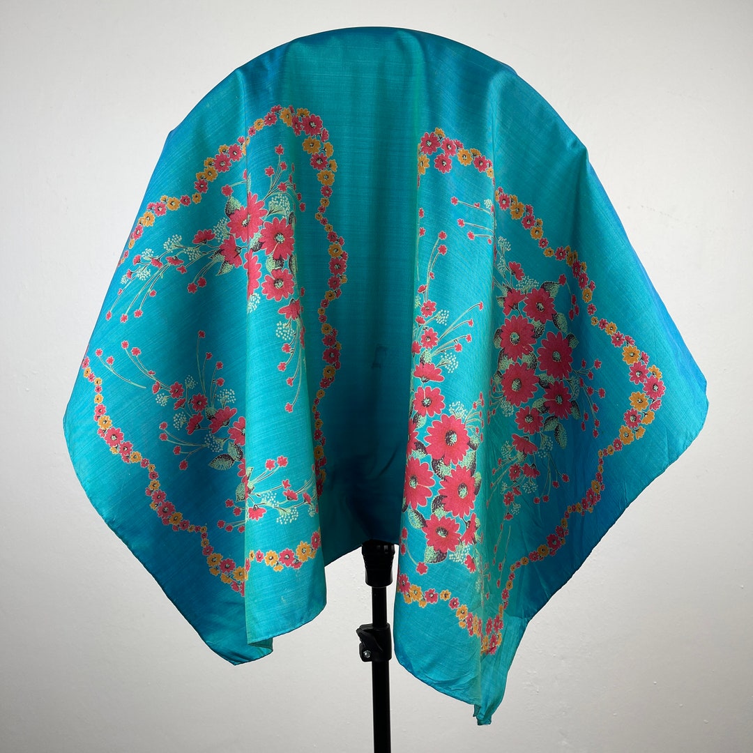 THAI BATIK SCARF Stunning Beautiful Blooming Red Floral Motif Batik ...