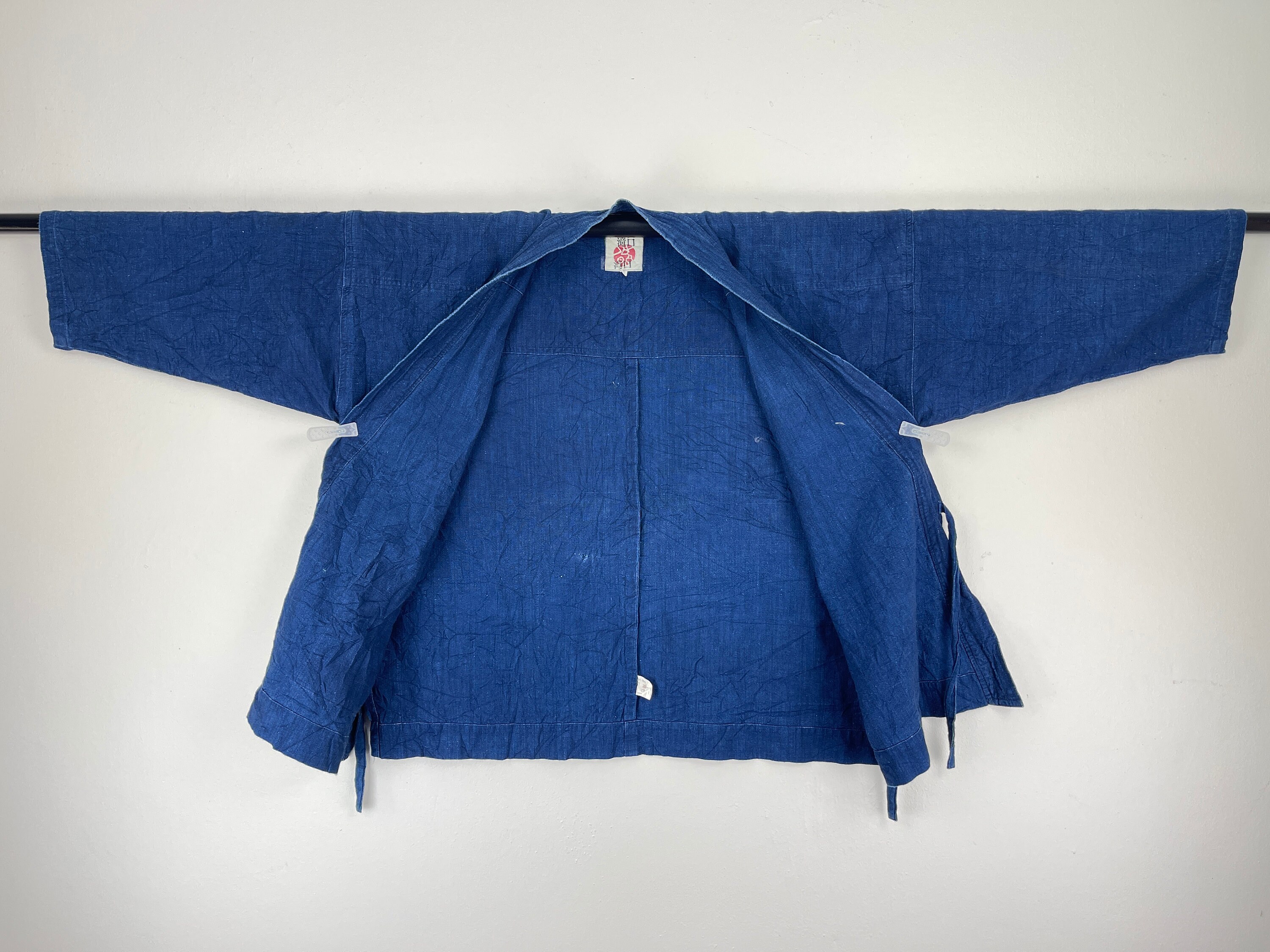 KIMONO MEN NORAGI Authentic Japanese Wear Vintage Hanten Haori Blue ...