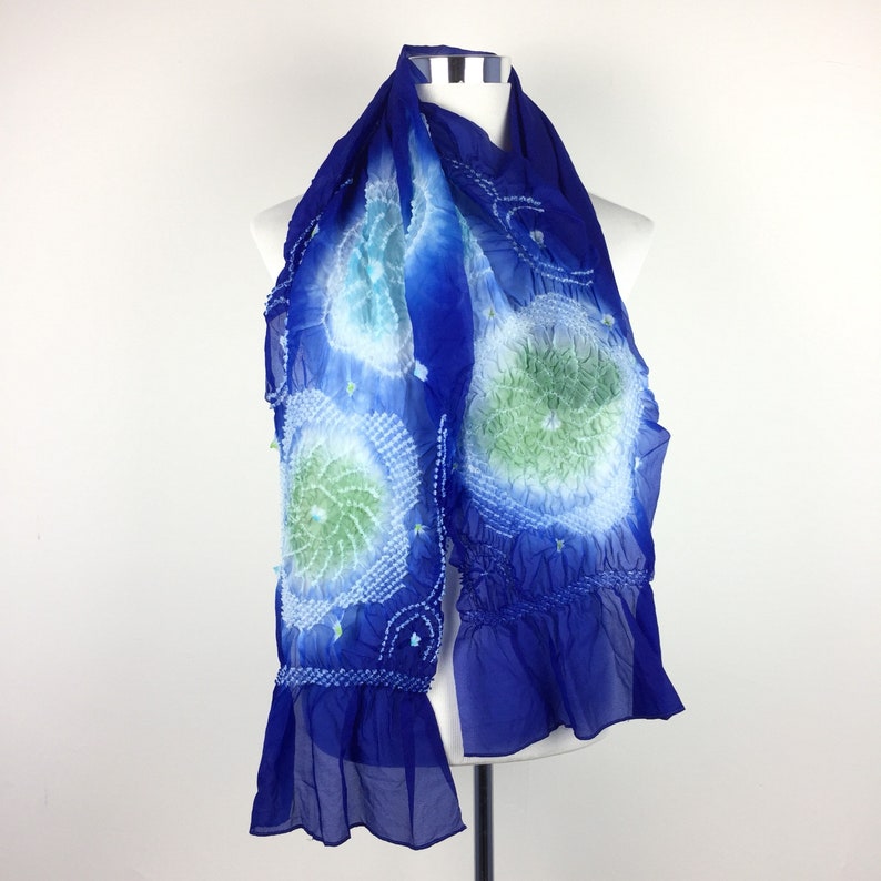 JAPANESE SHIBORI SCARF Long Vintage Shibori Fabric With - Etsy