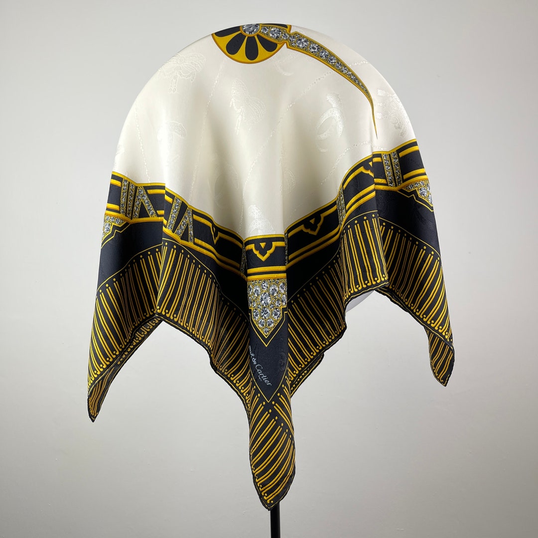 CARTIER LUXURY SCARF Stunning Clock Design Pure Silk Cartier Scarves ...