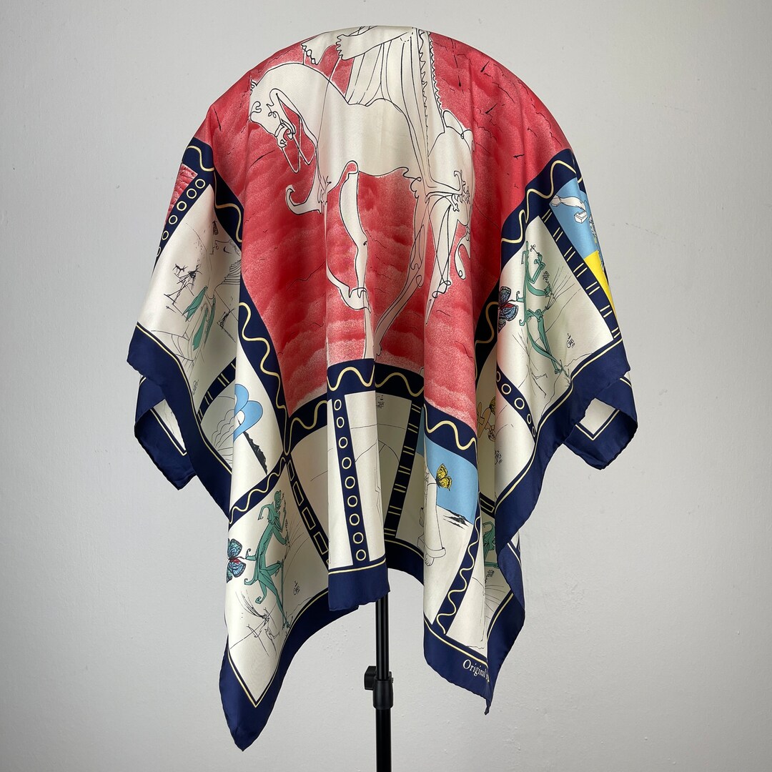 SALVADOR DALI SCARF for Scabal Stunning Iconic Art Design Silky Scarves ...