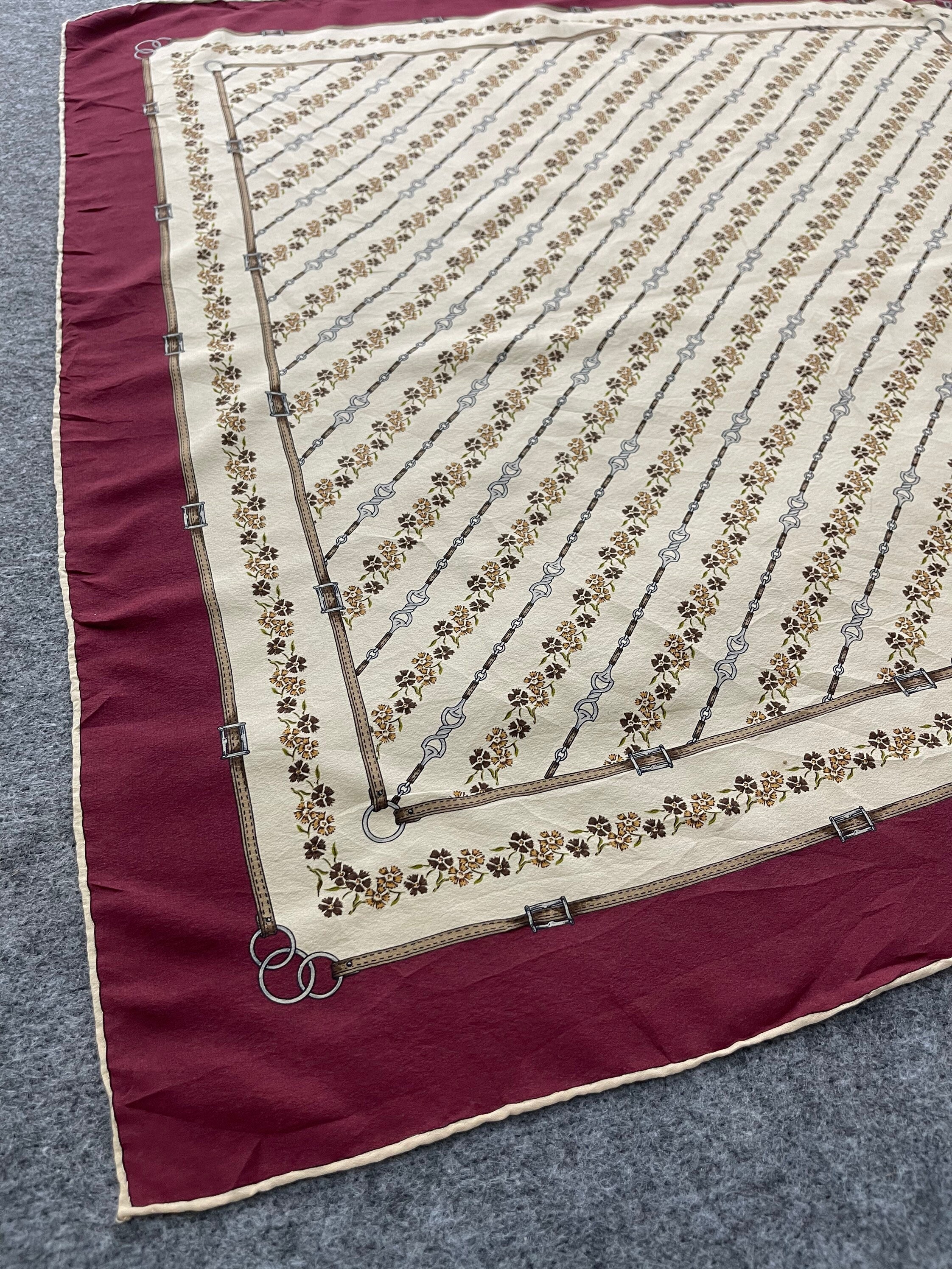 CELINE PARIS SCARF Flower Stripe Design Celine Silk Scarves Vintage ...