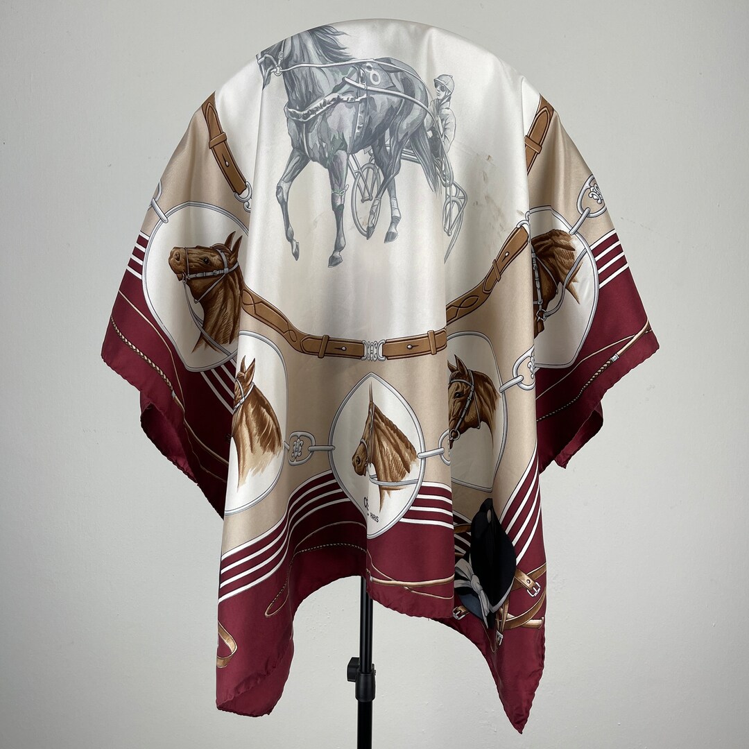 CELINE PARIS SCARF Stunning Classic Horses Design Printed - Etsy
