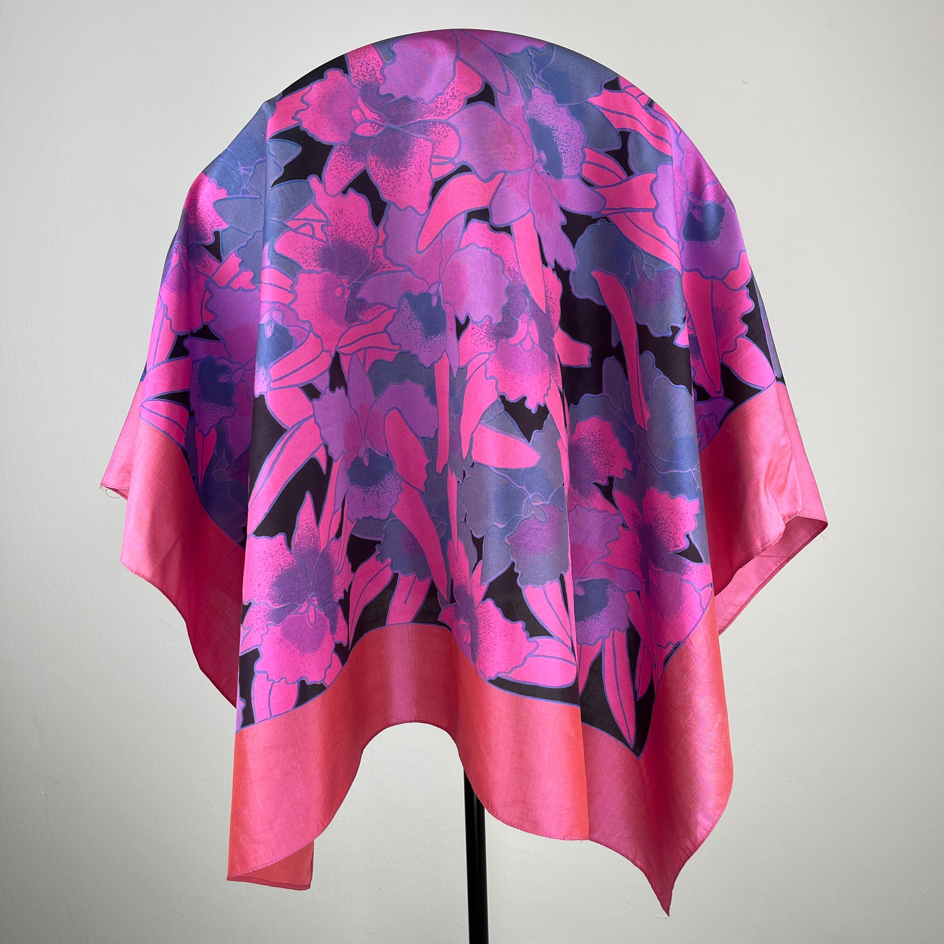 THAI BATIK SCARF Stunning Beautiful Blooming Floral Motif Batik Silk ...