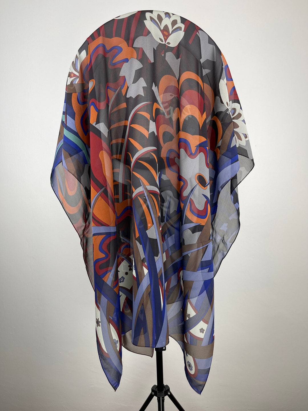 YOSHIE INABA SCARF Stunning Japanese's Vintage Style up Abstract Design ...