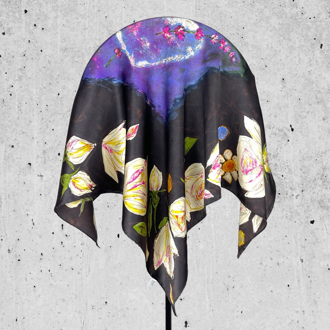 CHRISTIAN LACROIX SCARF Free Shipping Auth Silk Scarves Stunning Floral ...