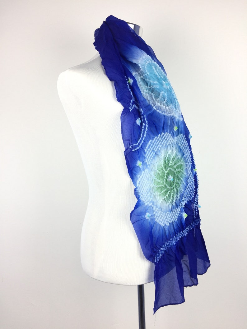 JAPANESE SHIBORI SCARF Long Vintage Shibori Fabric With - Etsy