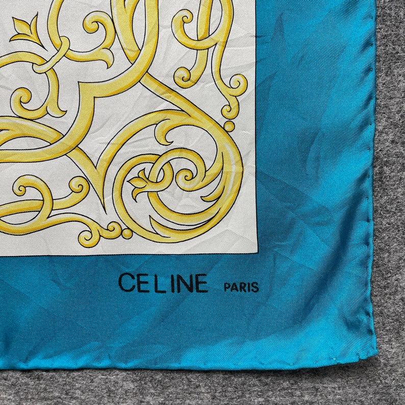 CELINE PARIS SCARF Stunning Ribbon and Classic Car Design - Etsy