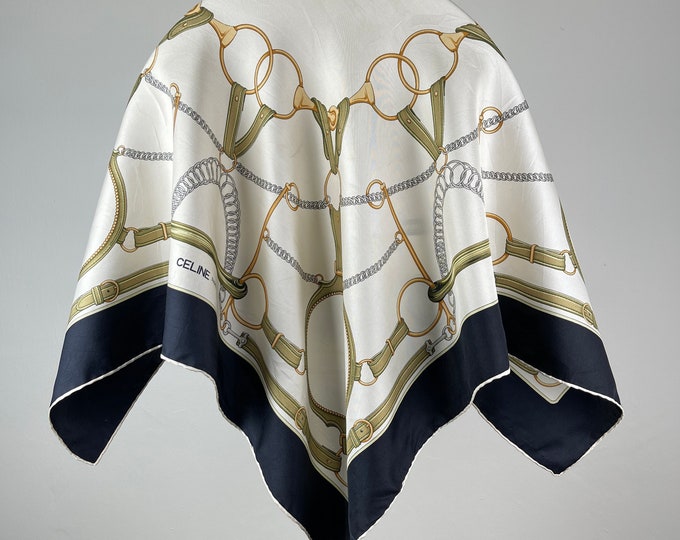 CELINE PARIS SCARF Inter Link Design Multi Color Free Shipping Gift ...