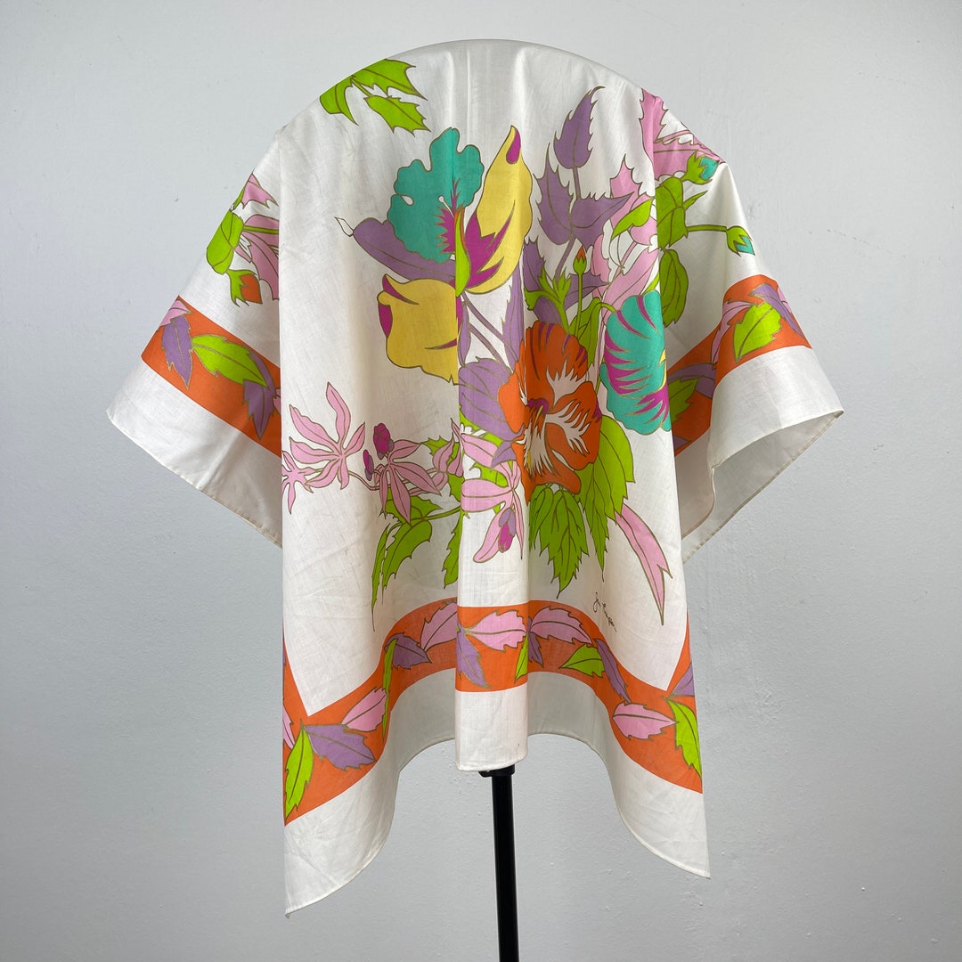 JIM THOMPSON SCARF Stunning Beauty Floral Design Silky Scarves Shawl ...