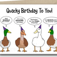 Duck Birthday Card for Duck Lovers or Duck Hunters - Puns Ducks Punny ...