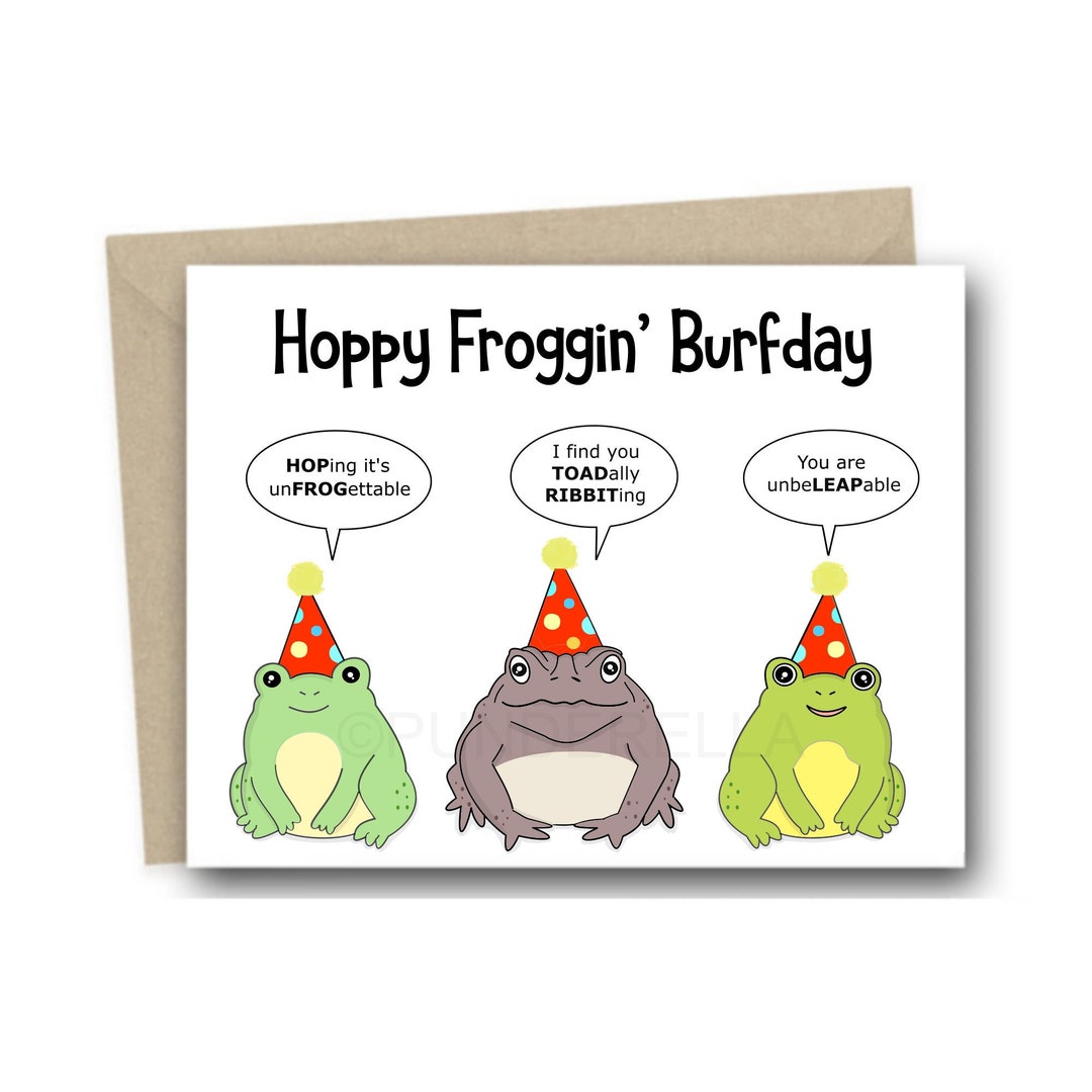 Funny Frog Birthday Card | Toad Birthday Card | Cute Birthday Card Pun | Birthday Card for Him ...