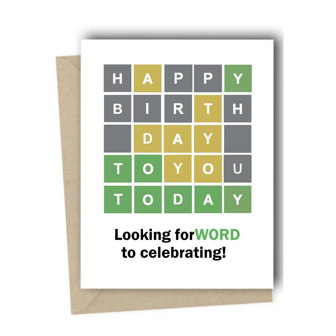 Word Puzzle Birthday Card Happy Birthday Card Word Problem Crossword ...