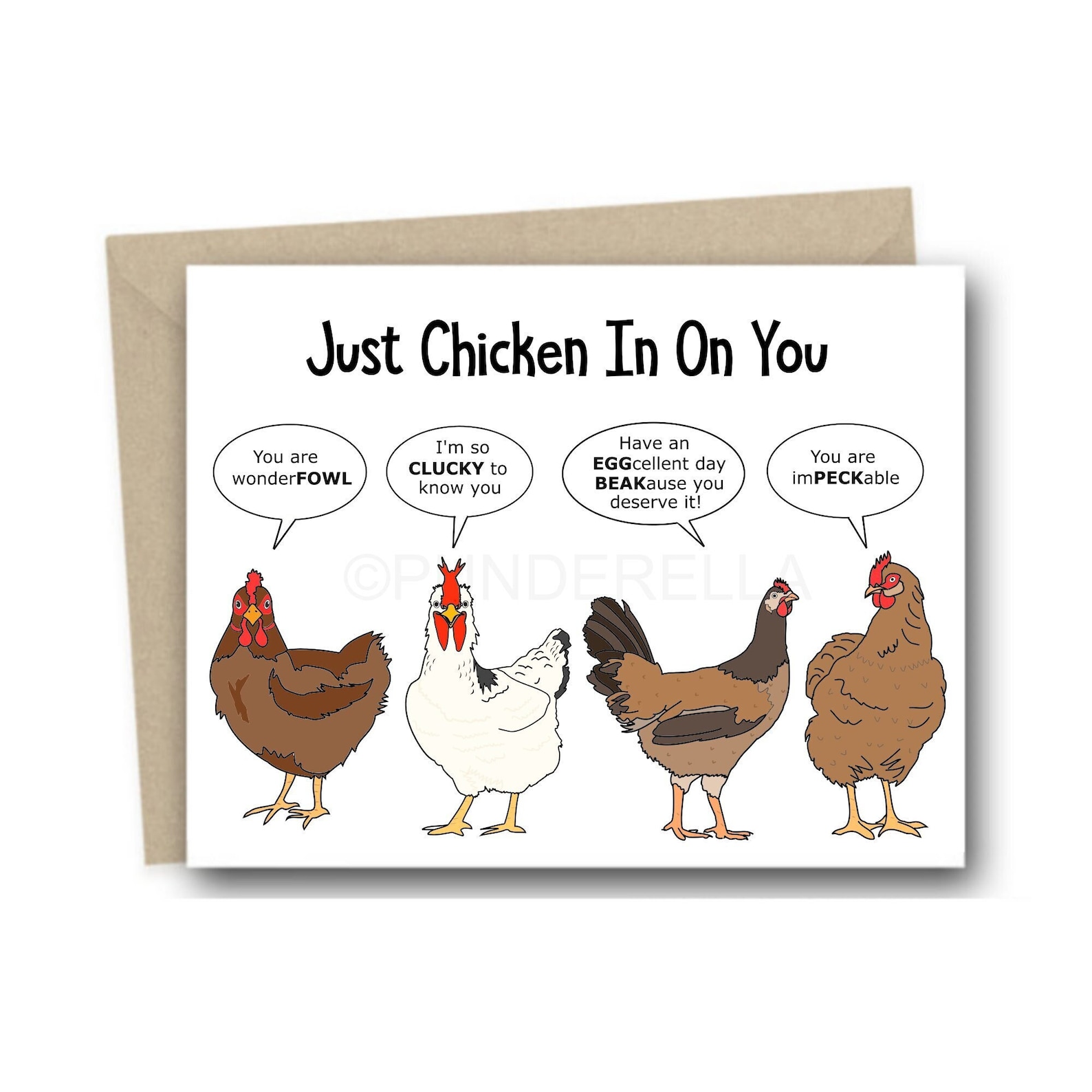 Chicken Card Puns Chick Punny Hen Pun Greeting Card Checking In - Etsy