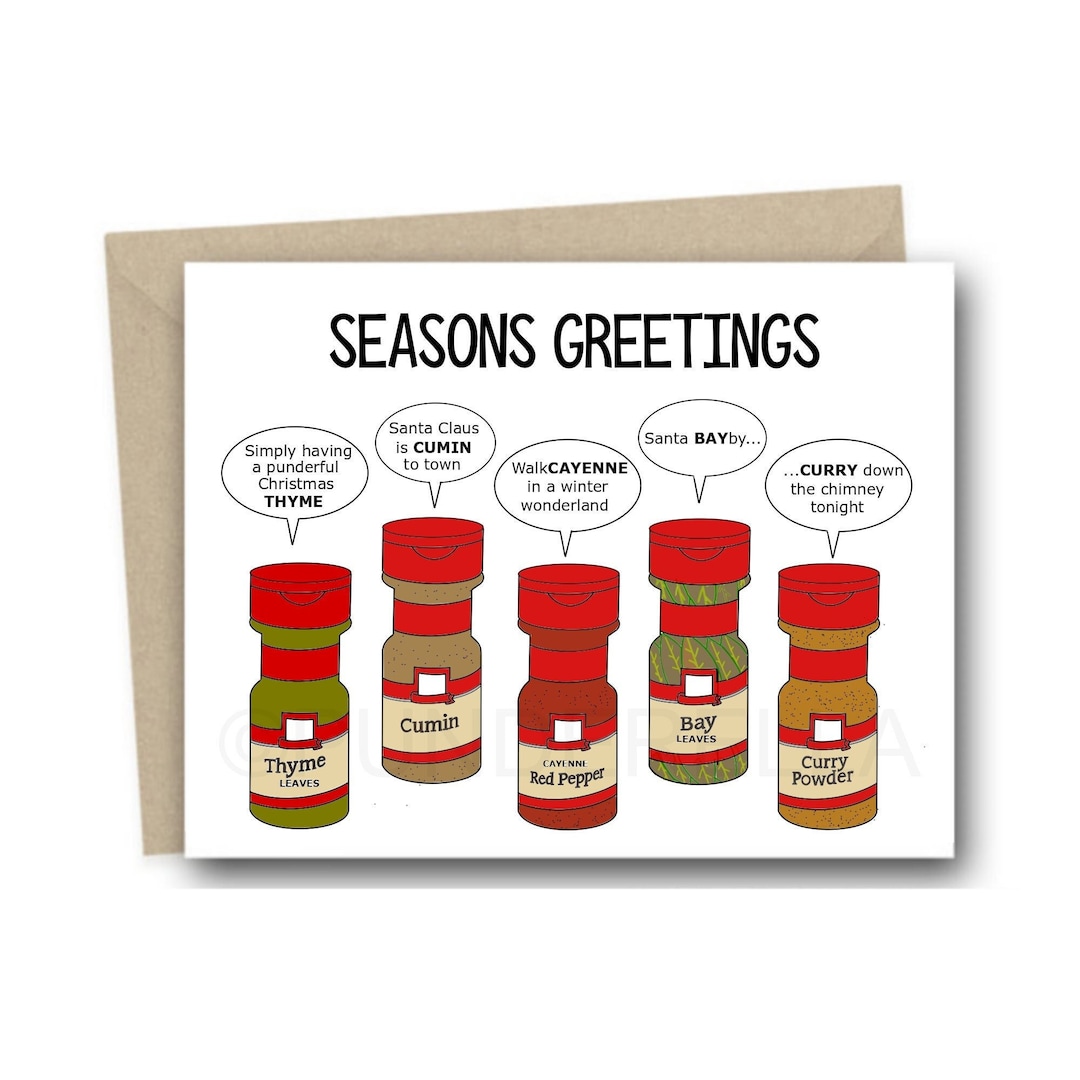 Spices Christmas Card Chef Cook Puns Holiday Greeting Card Seasons ...