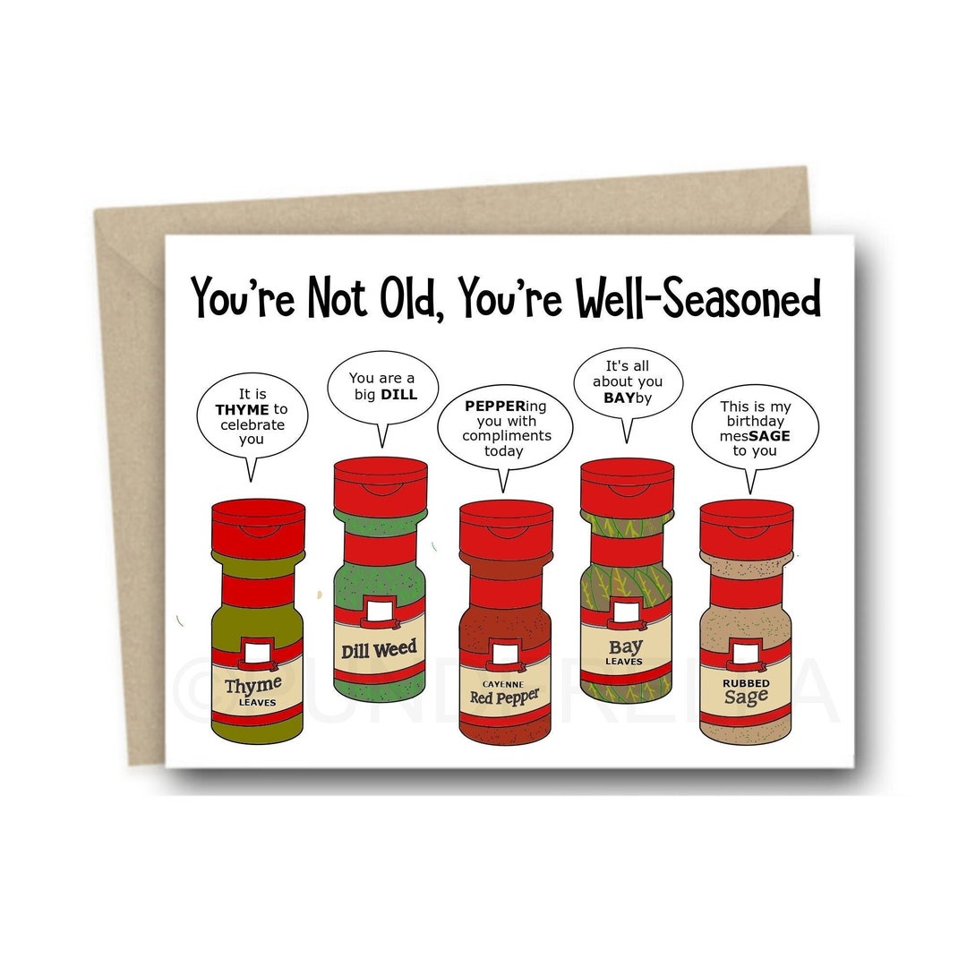 Spices Birthday Card Chef Cook Puns Greeting Card Punny Food - Etsy