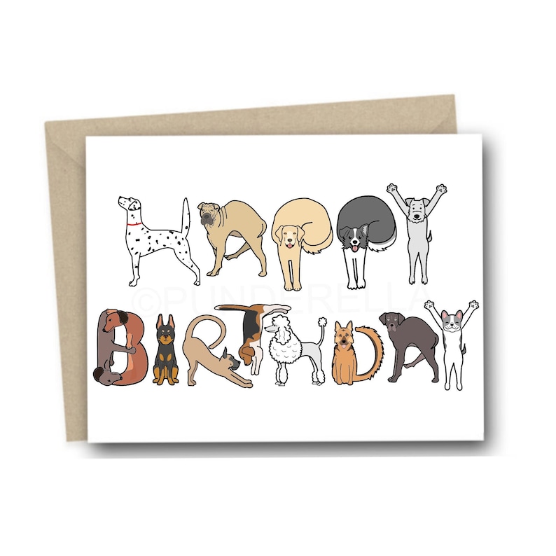 Dog Birthday Card - Card for Dog Lovers - Happy Birthday Card - French ...