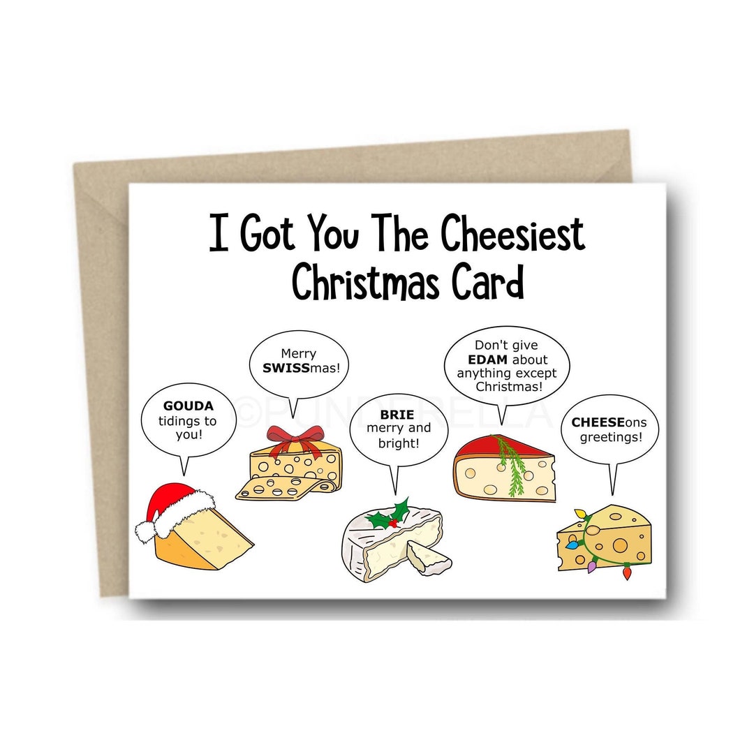 Cheesy Christmas Card Puns Cheese Greeting Card Punny - Etsy