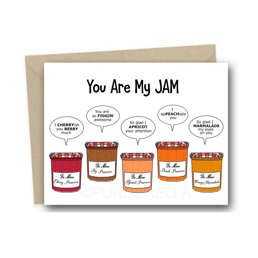 You Are My Jam Love Card Puns Valentine Birthday Cute Punny Anniversary ...