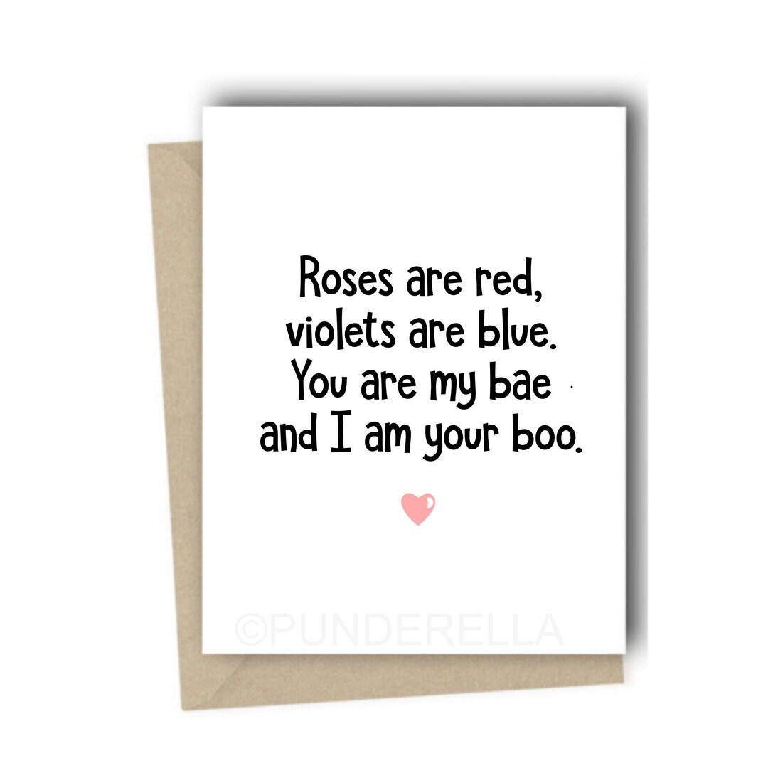 Bae Valentine Card Boo Anniversary Greeting Card Girlfriend Boyfriend ...