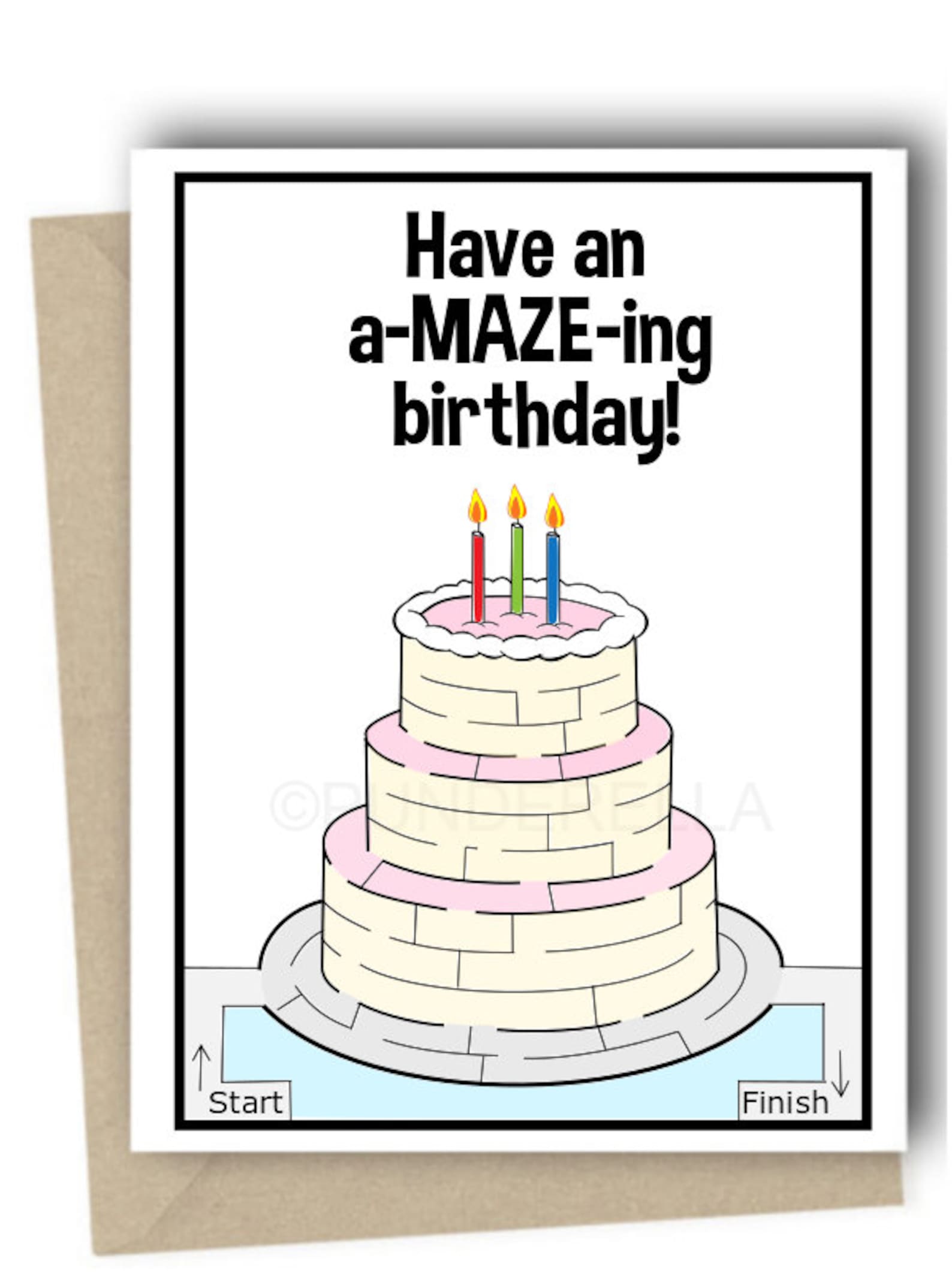 Maze Birthday Card Puzzle Birthday Card Puns Handmade Kids | Etsy