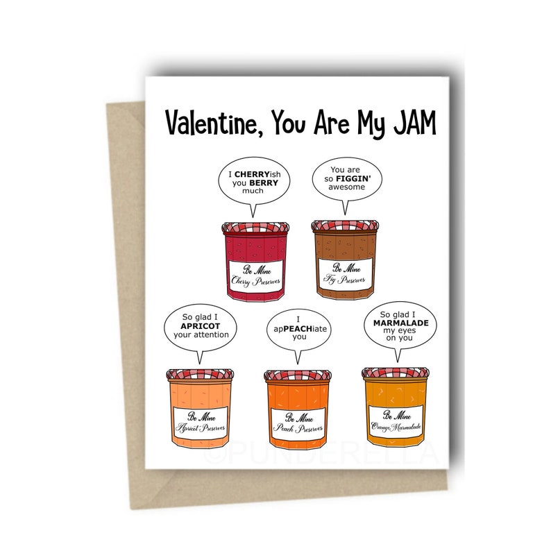 Jam Valentines Day Card Puns Valentine Greeting Cute Punny - Etsy