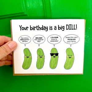 Pickle Birthday Card Dill Puns Pickleball Gifts for Men Pickle Ball ...