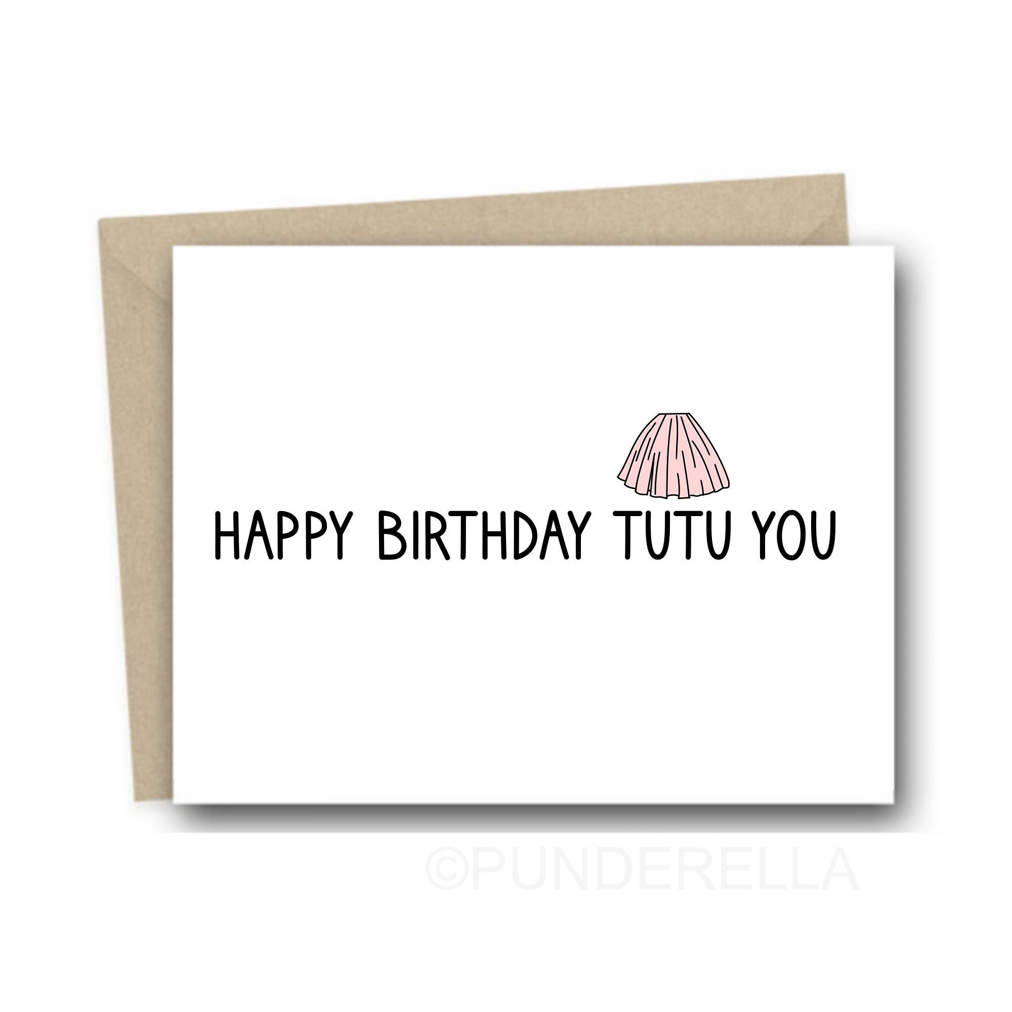 Ballerina Birthday Card Ballet Dancer Tutu Greeting Card Dance Dancing ...