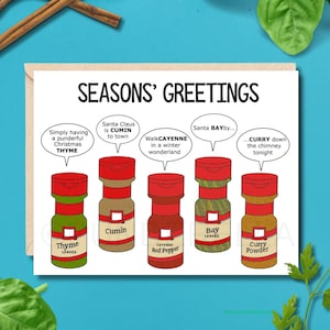 Spices Christmas Card Chef Cook Puns Holiday Greeting Card Seasons ...
