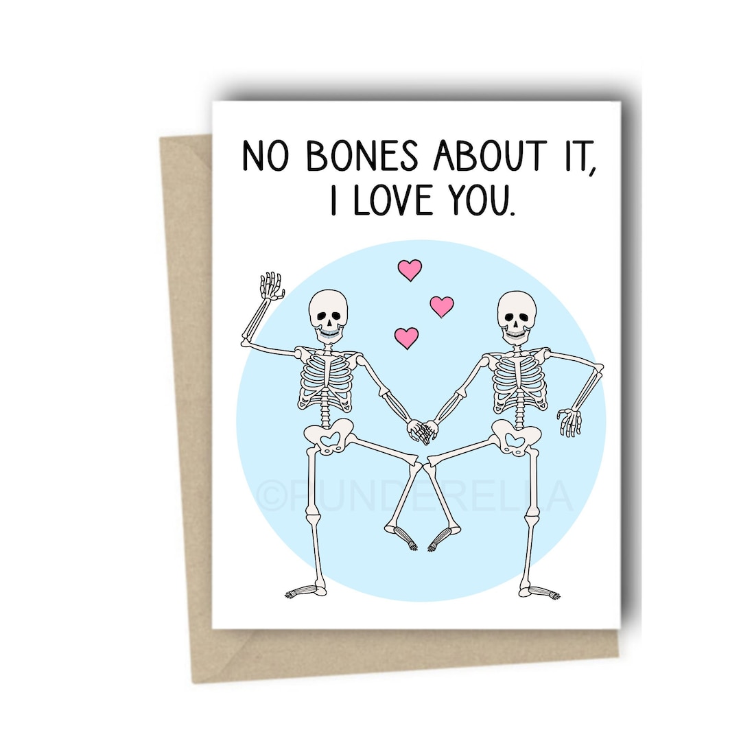 Skeleton Card Halloween Bones Skull Anniversary Greeting Card Birthday ...