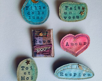 Bijou broche textile - Etsy France