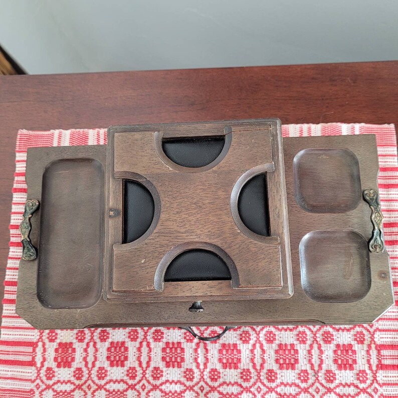 MCM Wooden Leather Dresser Valet Japan - Etsy