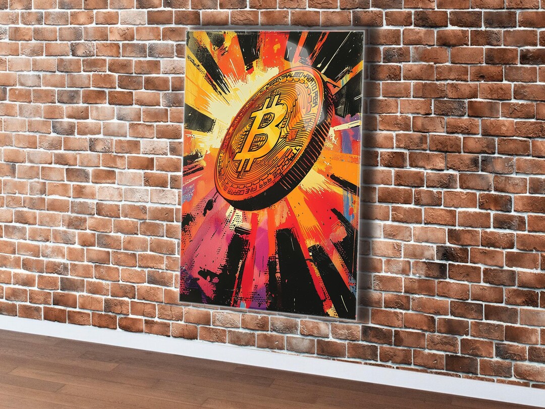 Bitcoin Pop Art Plexiglass Wall Art Print Decor Neon Backlight Acrylic ...