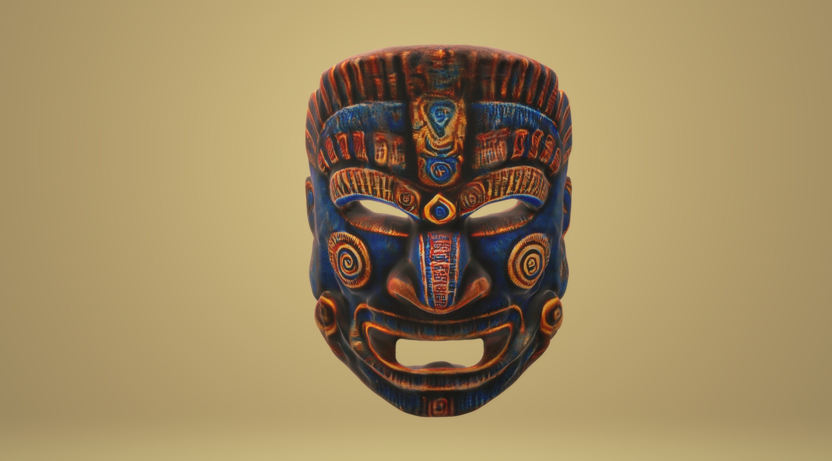 3D Mayan Ritual Mask Digital Download STL OBJ GLB Files - Etsy