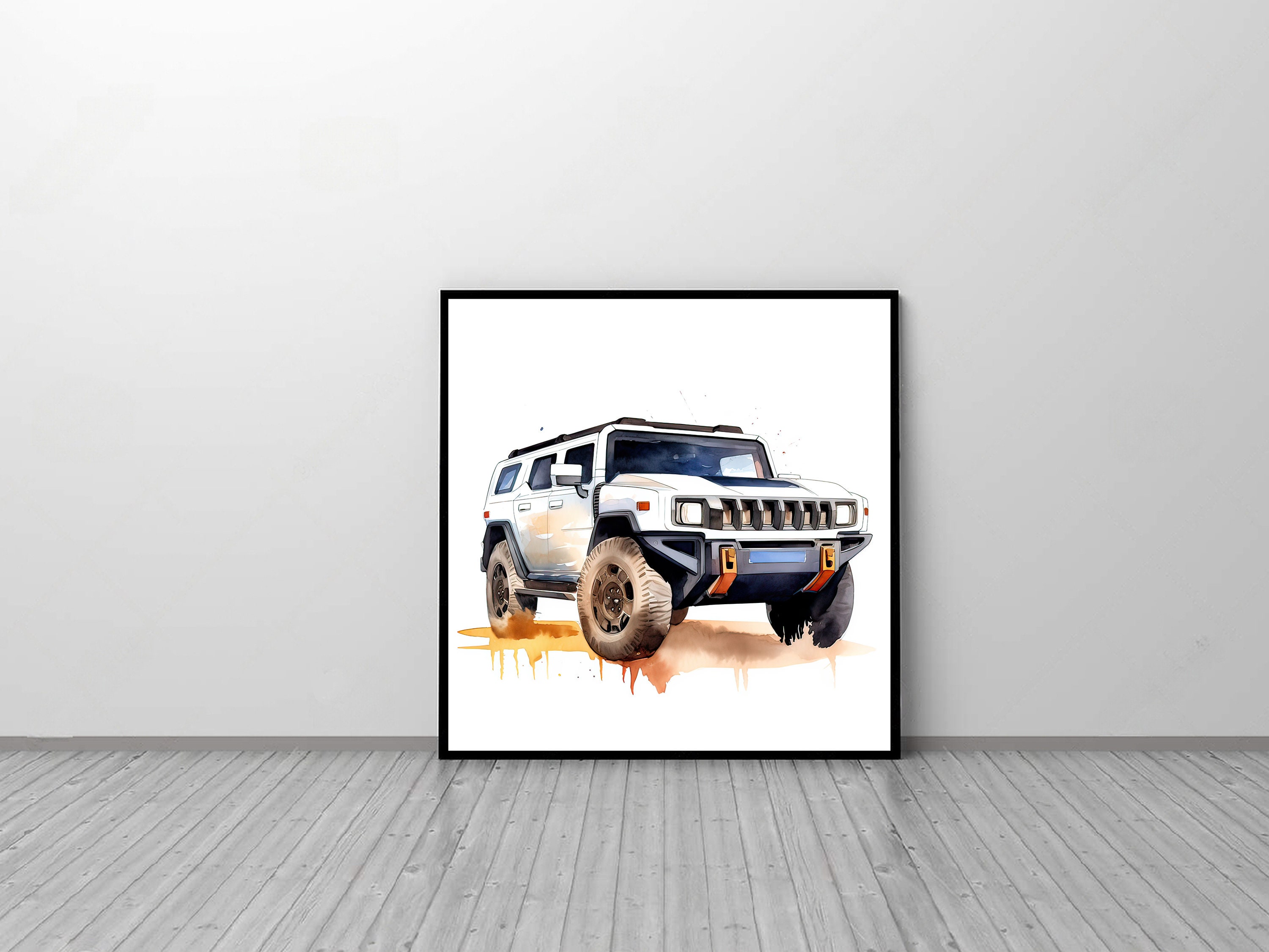 Watercolor Hummer Set of 5 Prints .PNG, Wall Art Decor Print, Instant ...