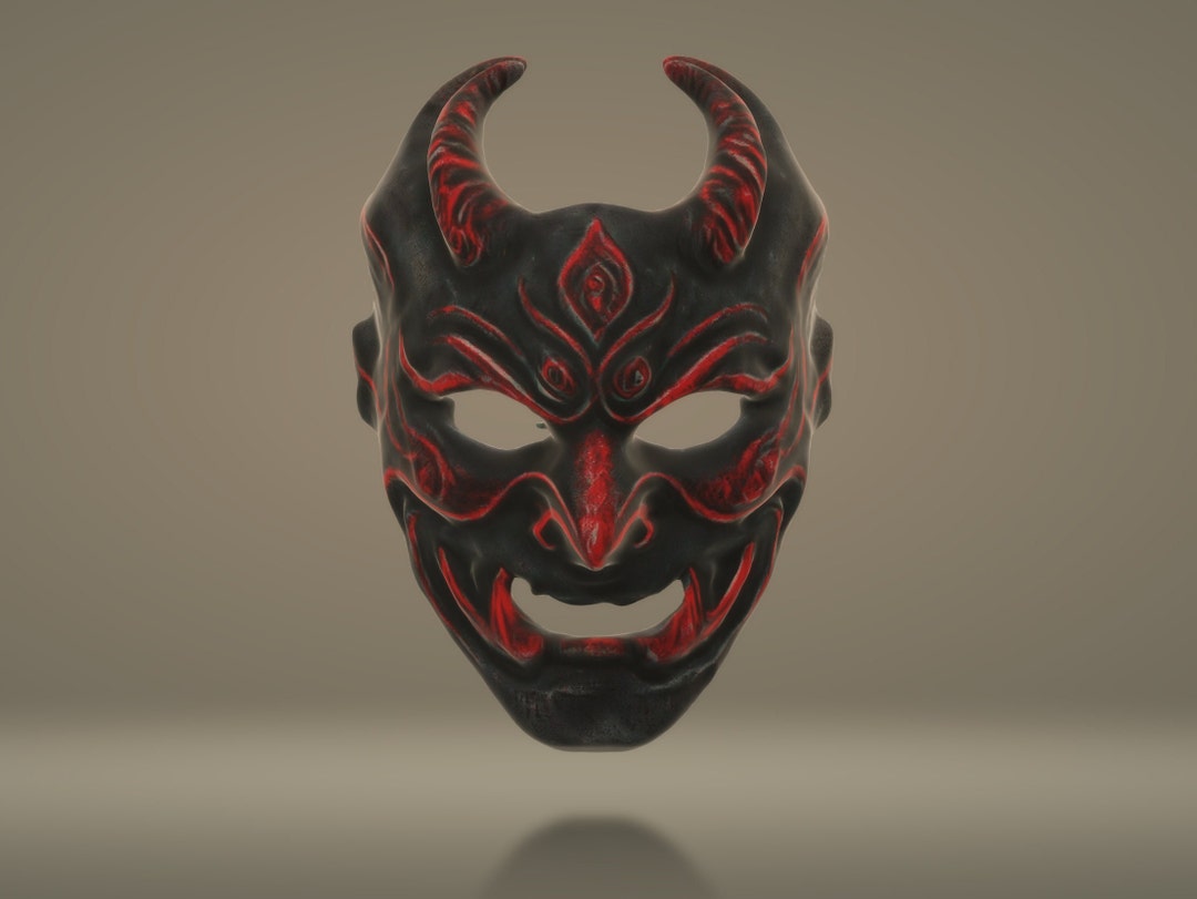 3D Oni Demon Mask Digital STL OBJ GLB Printing Files - Etsy