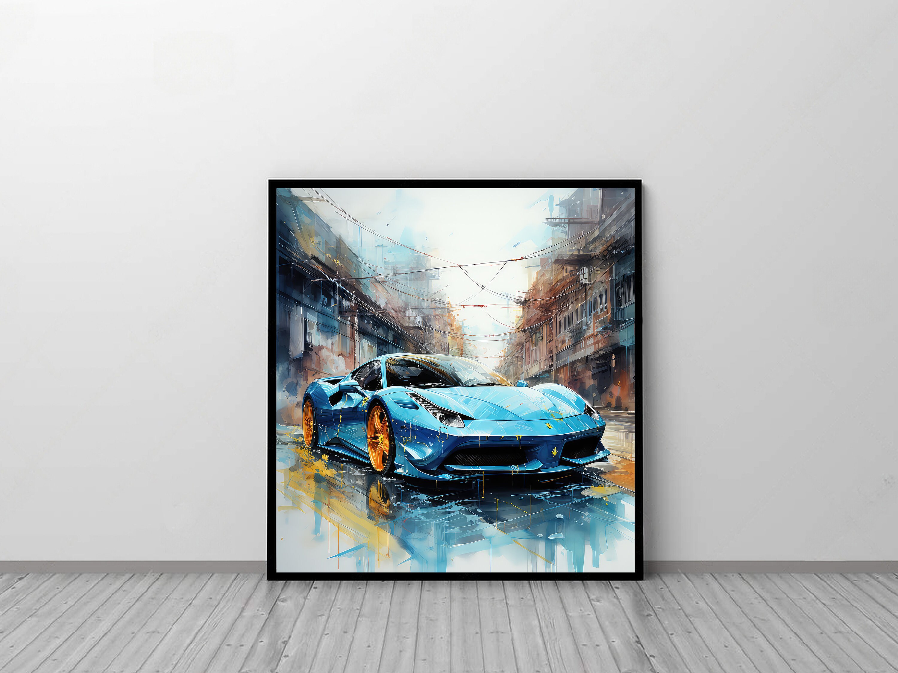 Watercolor Ferrari Set of 5 Prints .PNG, Wall Art Decor Print, Instant ...