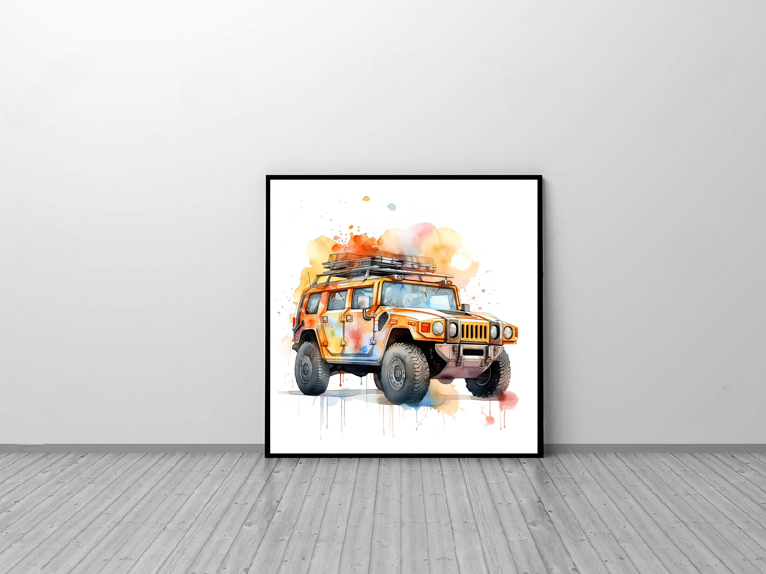 Watercolor Hummer Set of 5 Prints .PNG, Wall Art Decor Print, Instant ...