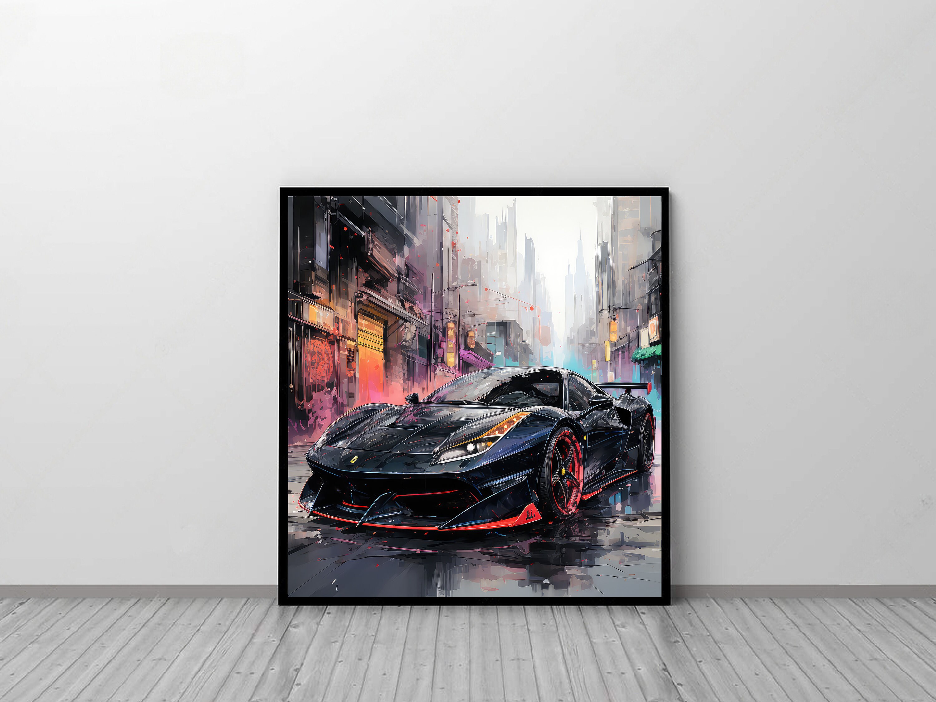 Watercolor Ferrari Set of 5 Prints .PNG, Wall Art Decor Print, Instant ...
