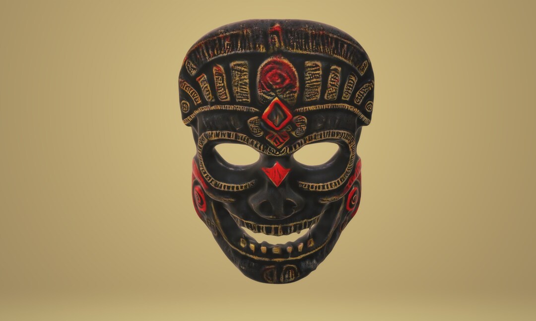 3D Mayan Ritual Mask Digital Download STL OBJ GLB Files - Etsy